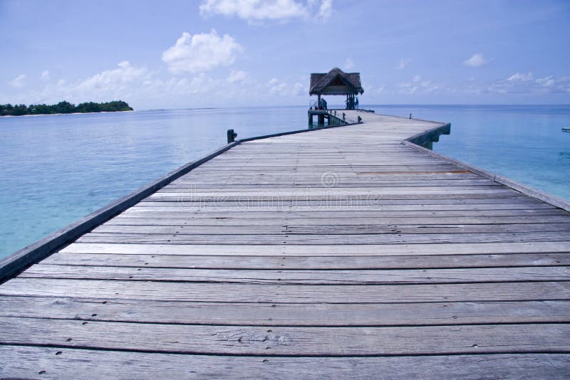 Jetty in Maldives stock photo. Image of island, cloud - 17177066