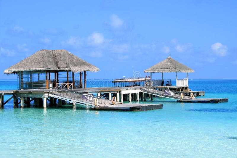 Jetty in Maldives stock image. Image of tourism, pier - 37892363