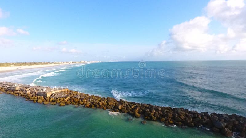 New Smyrna Beach Jetty stock photo. Image of rough, coast - 52295098