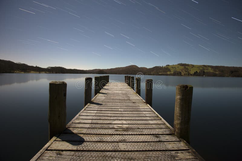 Jetty at night stock image. Image of pier, entrance, high - 29031007