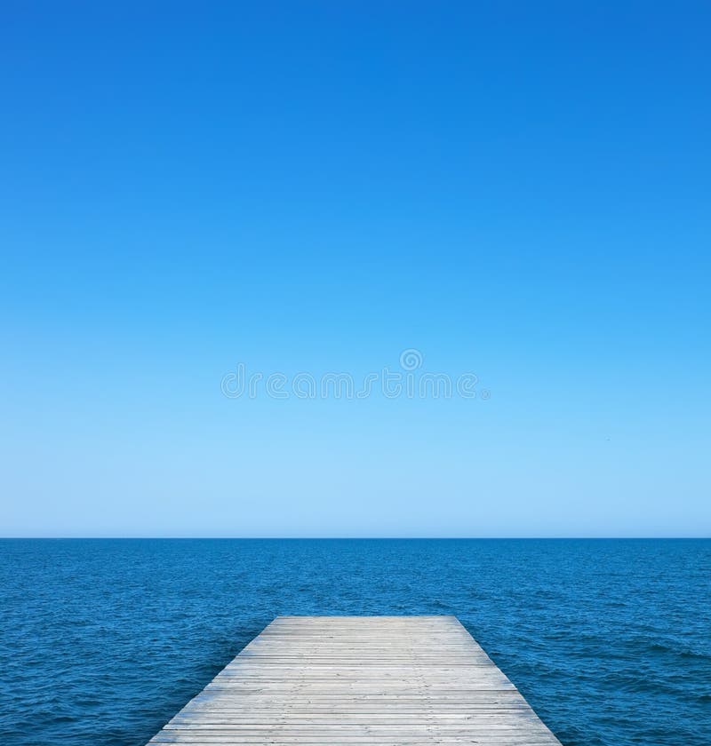 Jetty with Ocean View on Tropical Island Stock Image - Image of bora ...
