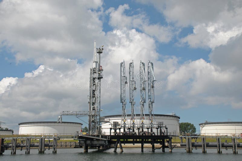 Jetty of an Oil Storage Terminal Stock Photo - Image of harbor, tank ...