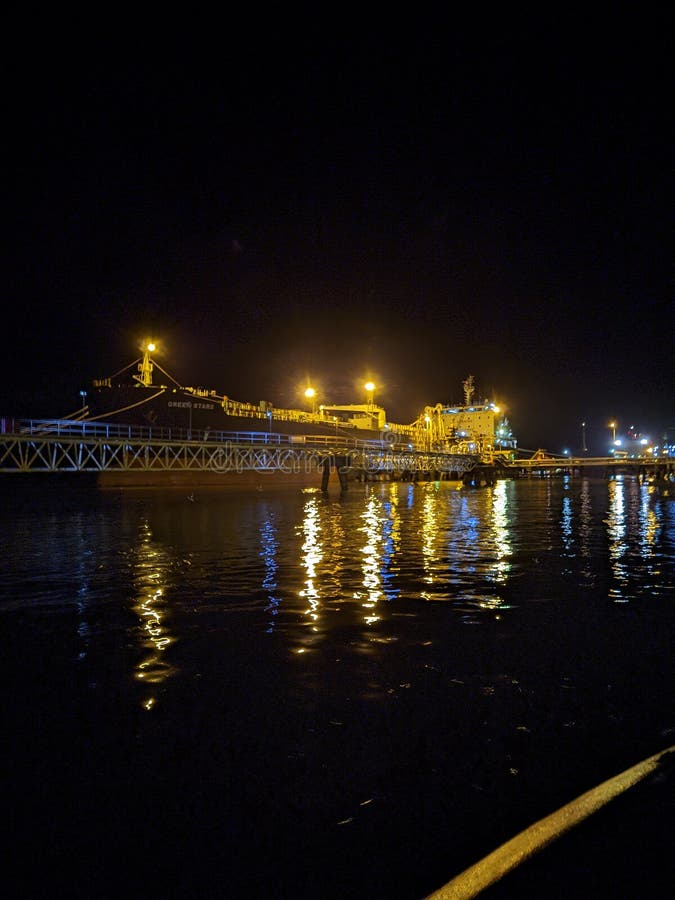 Green Stars Jetty Port Pertamina Cilacap Indonesia Stock Image - Image ...