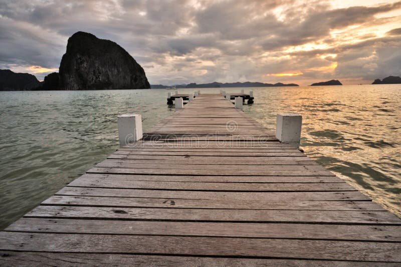 Jetty into the Sea stock image. Image of morning, dusk - 7987059