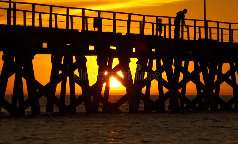 Jetty Sunset stock photo. Image of silhouette, clods - 10810590