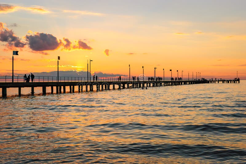Jetty at sunset stock image. Image of romantic, postcard - 49065915