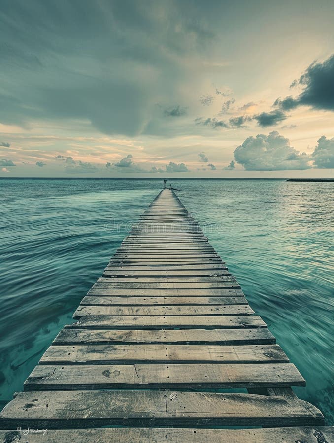 Jetty at Sunset stock image. Image of walkway, hour - 372233929