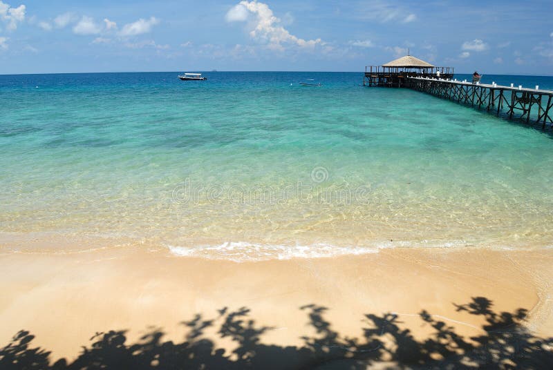 Jetty on Tioman Island, Malaysia Stock Image - Image of leading, resort ...