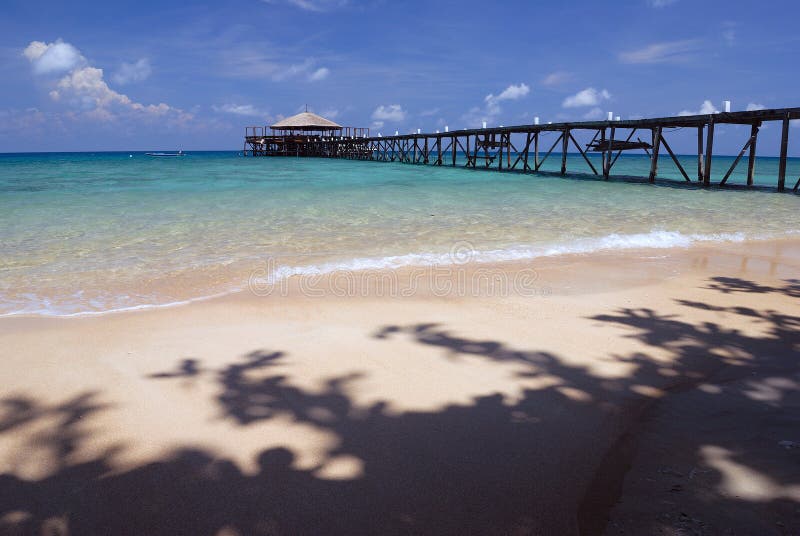 Jetty on Tioman Island, Malaysia Stock Photo - Image of angle, coast ...