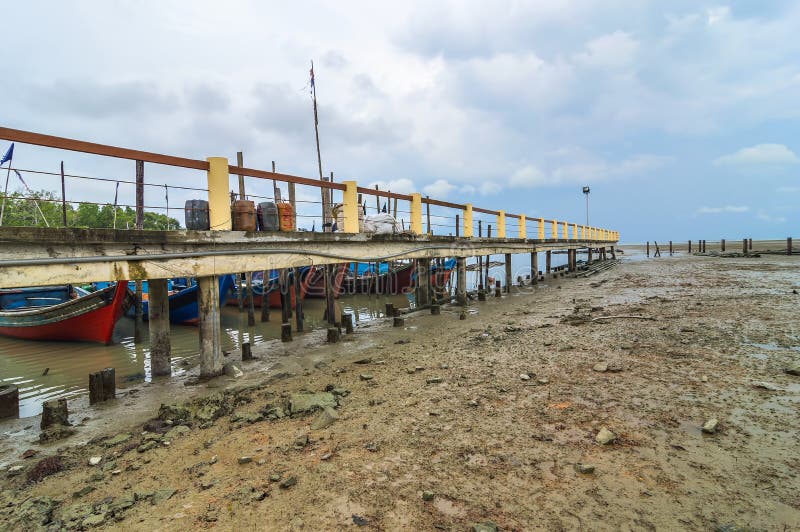 Jetty and Traditional Wooden Boat Stock Photo - Image of pier, boat ...