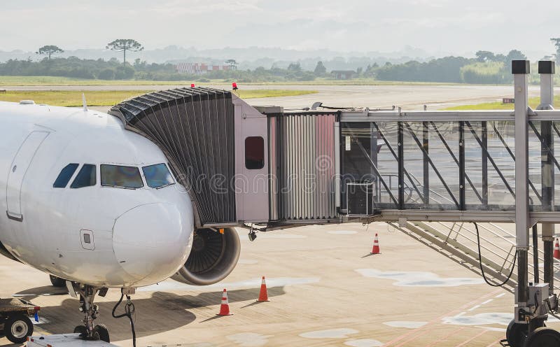 Airplane and Jetway stock photo. Image of trip, transportation - 836598