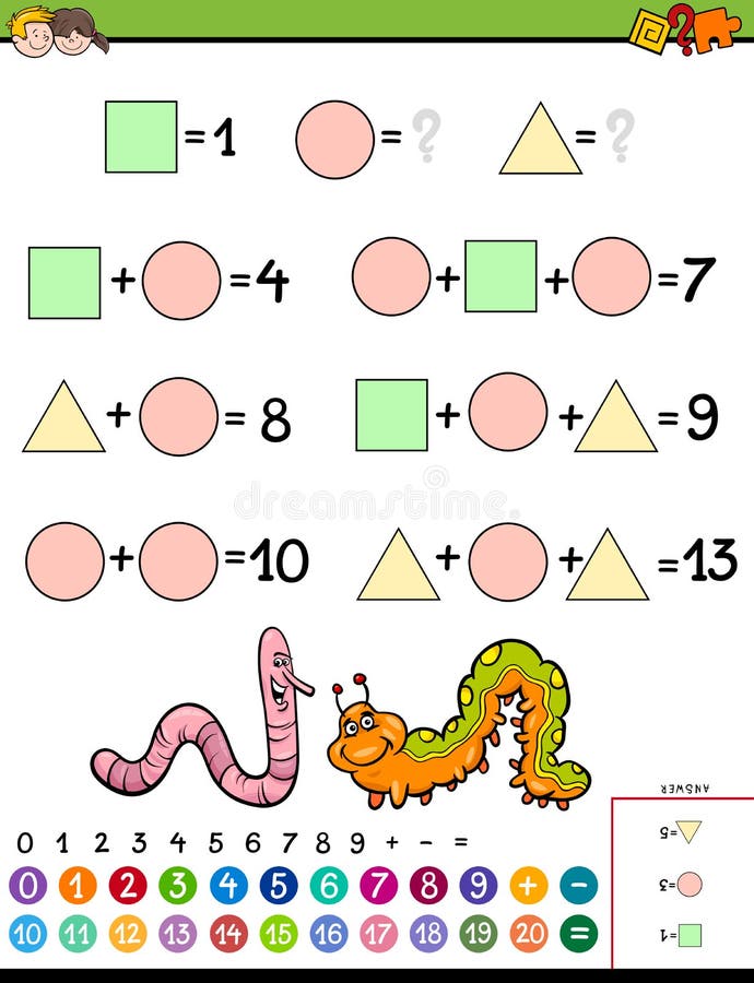 Jeu éducatif De Calcul Mathématique Pour Enfants Illustration de ...