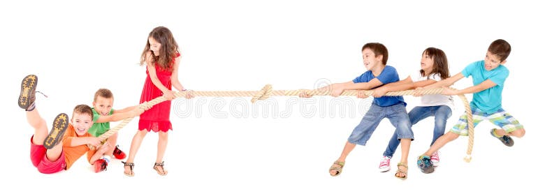 Jeu de corde photo stock. Image du groupe, âge, heureux - 61926972