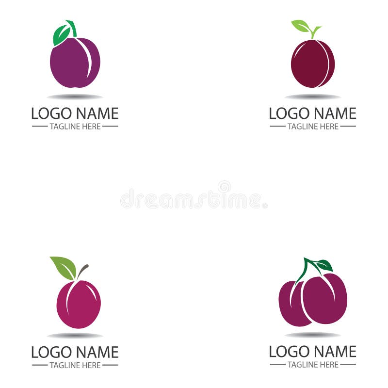Conception D'icône De Vecteur De Logo De Prunes Illustration de Vecteur ...