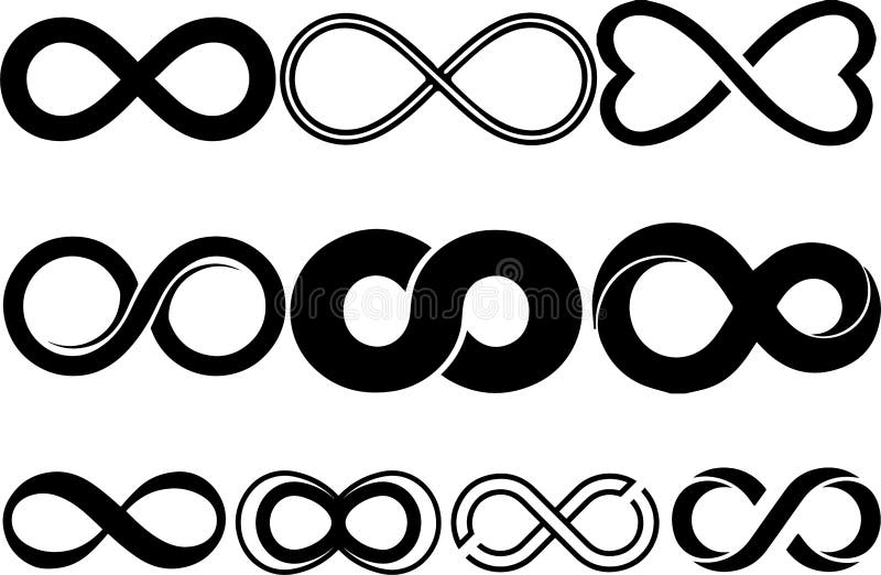 Jeu De Silhouette De Signe Infini Illustration de Vecteur ...