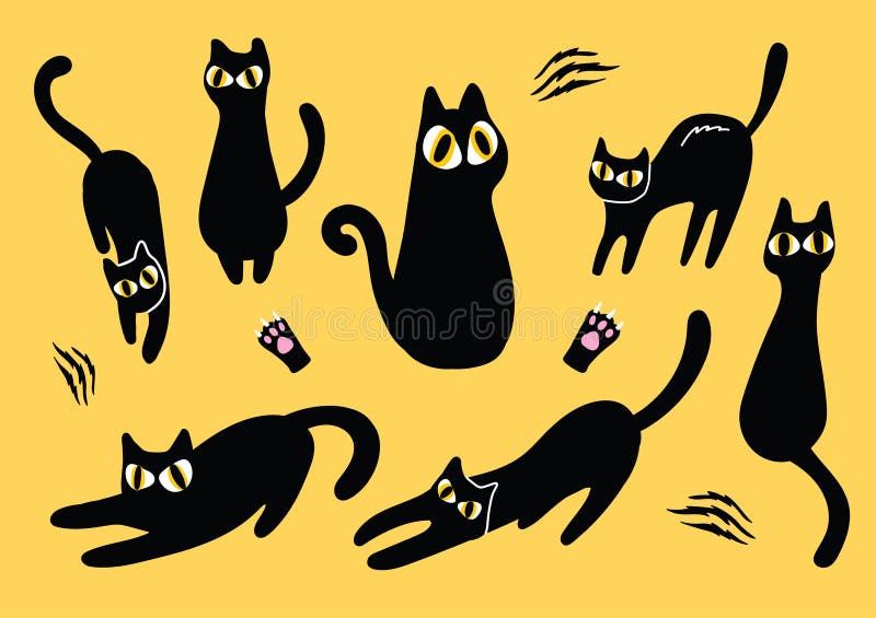 Jeu De Vecteurs De Chat Mignon Illustration de Vecteur - Illustration ...