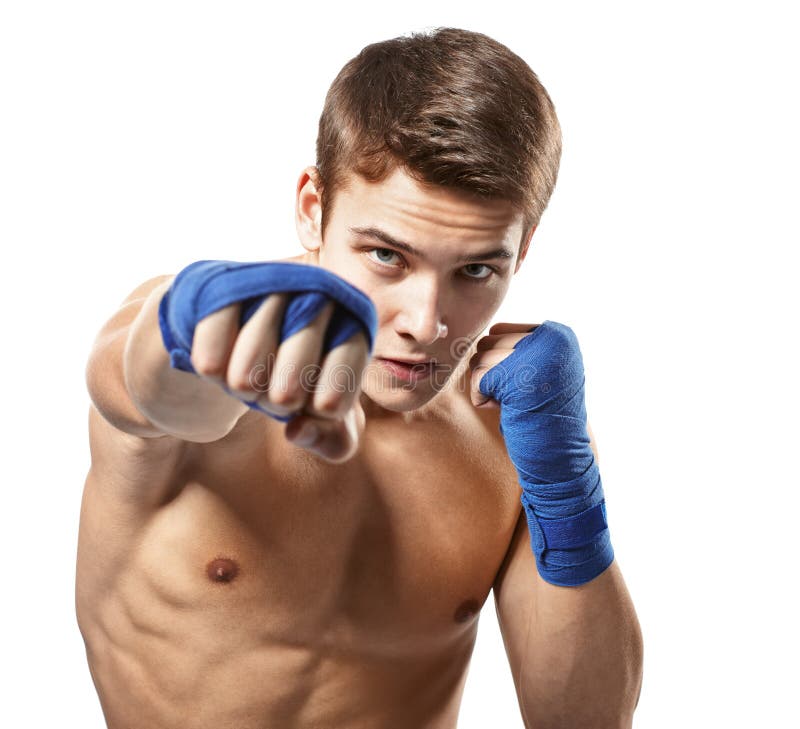 Jeune Combattant Masculin Beau De Boxeur Image stock - Image du action ...