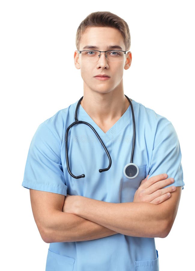 Jeune Docteur Regardant Au-dessus Des Verres Photo stock - Image du ...