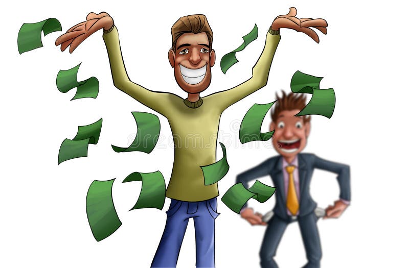 Jeune et fol homme riche illustration stock. Illustration du aide ...