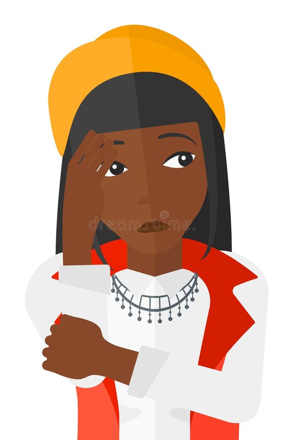 Jeune femme honteuse illustration de vecteur. Illustration du émotions ...