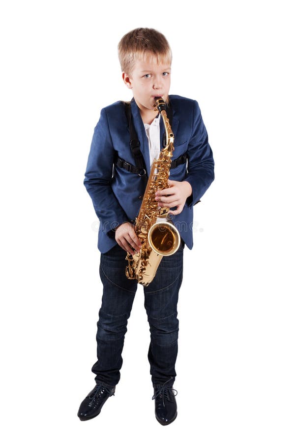 Enfant Jouant Le Saxophone Photos libres de droits et gratuites de ...