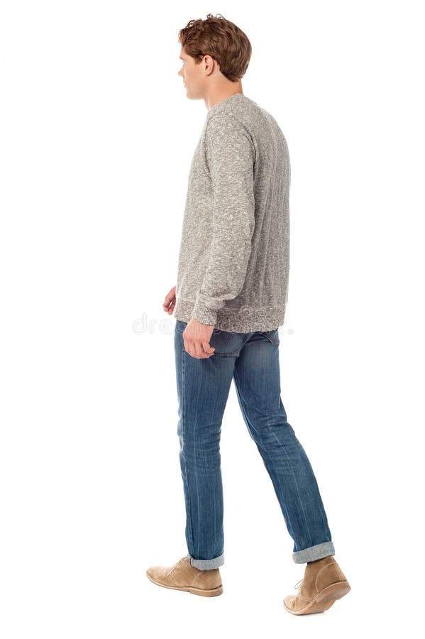 Jeune Homme De Marche De Dos Photo stock - Image du pose, jeune: 54662468