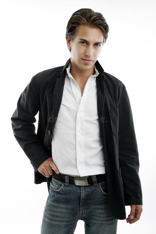 Jeune homme macho sexy image stock. Image du blanc, moderne - 35668299