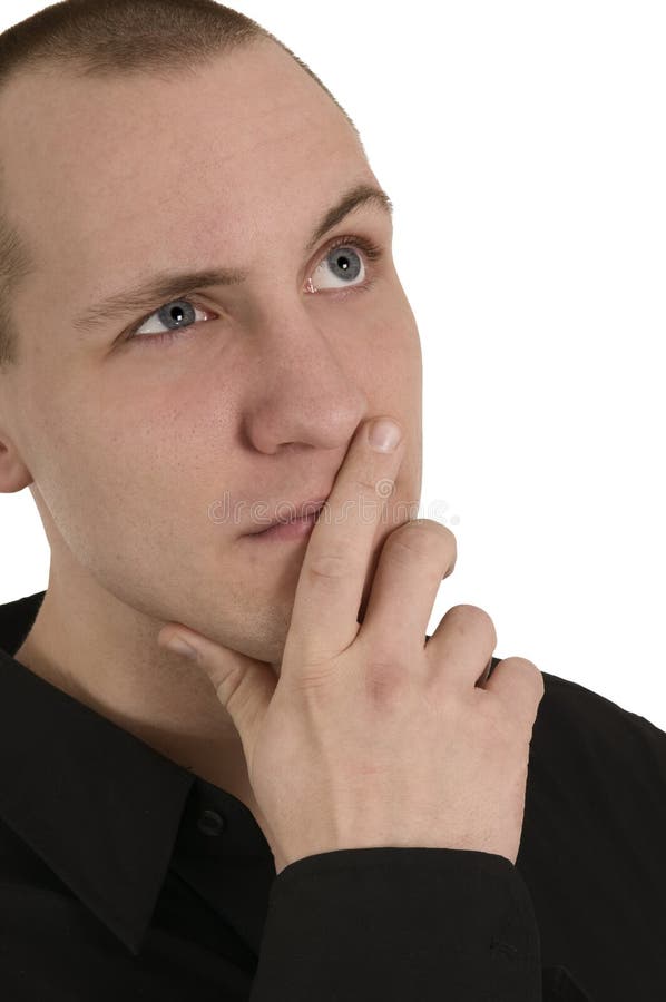 Homme bel pensif photo stock. Image du beau, adulte, blanc - 25369582