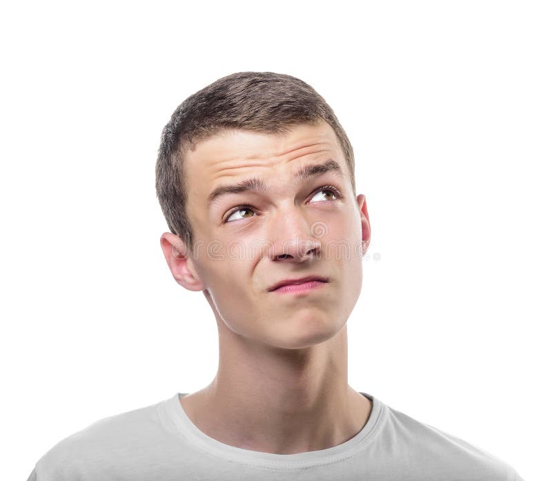 Jeune homme pensif image stock. Image du gens, humain - 53674725