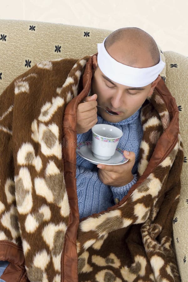 Homme Malade Avec La Toux, Froid, Grippe D'isolement Photo stock ...