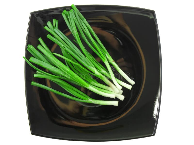 Jeune Oignon Sur Le Fond Blanc. Plan Rapproché. D'isolement. Photo ...