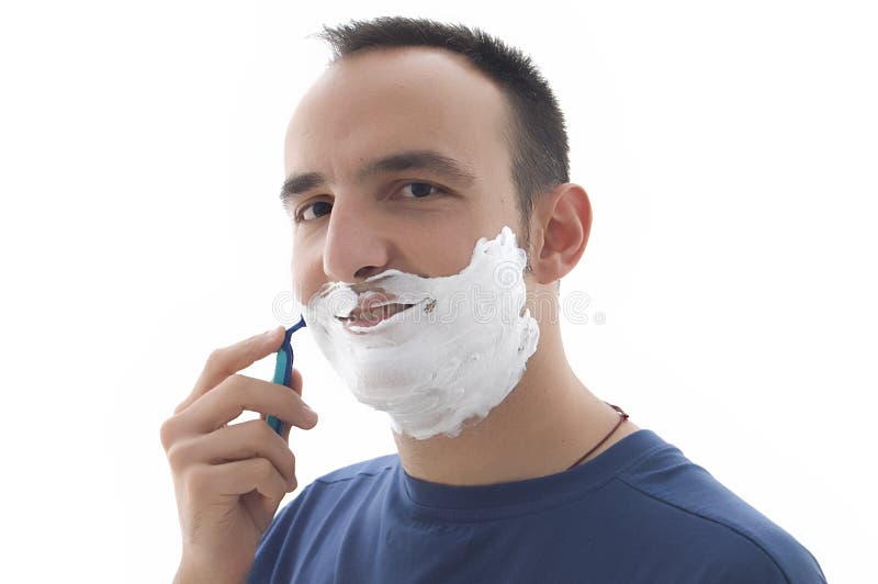 Jeune raser image stock. Image du verticale, hygiène - 11140699