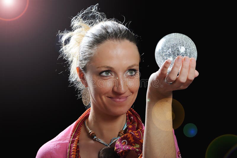 Jeune visionnaire photo stock. Image du voyance, cartes - 55528316