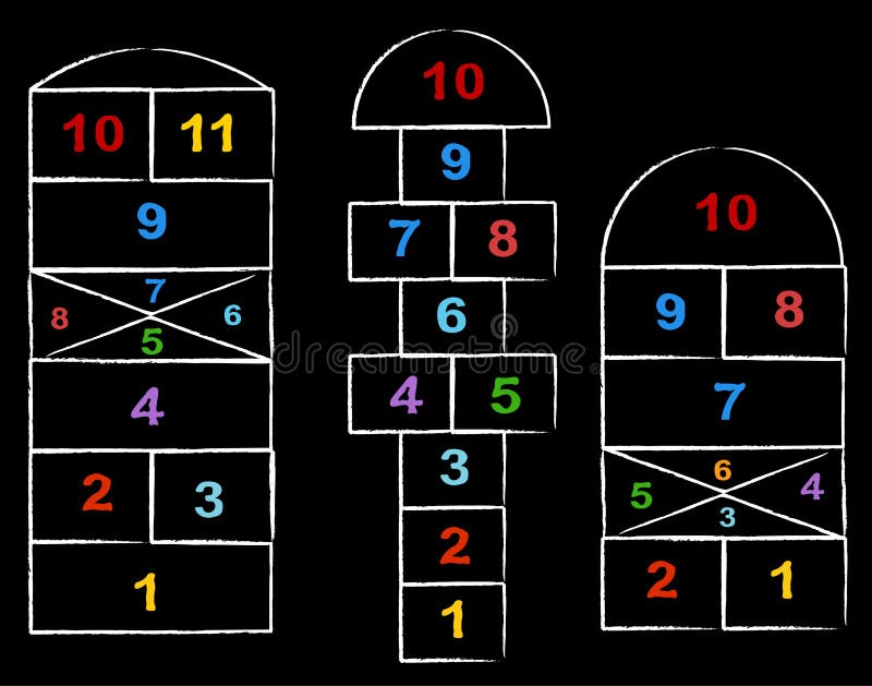 Dessin D'une Cour Ou D'un Jeu De Jeu De Marelle, Illustration De ...