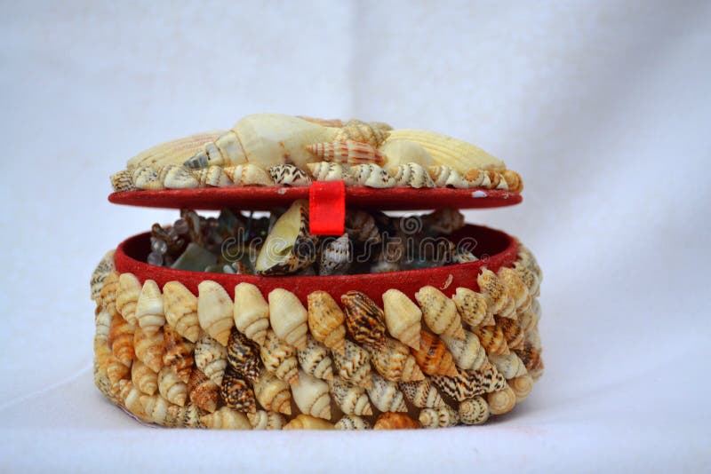 Jewel Box Sea Shells Decorated Stock Photo - Image of shadow, beige ...