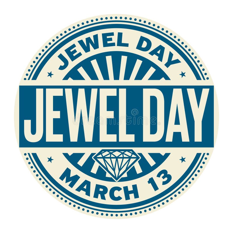 Jewel Day stamp stock vector. Illustration of genuine - 110058073