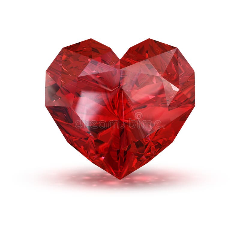 Jewel in the Shape of Heart. Stock Illustration - Illustration of ...