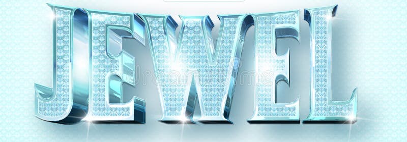 Jewel Text Effect, Shiny Diamond Textured Text Style Stock Illustration ...