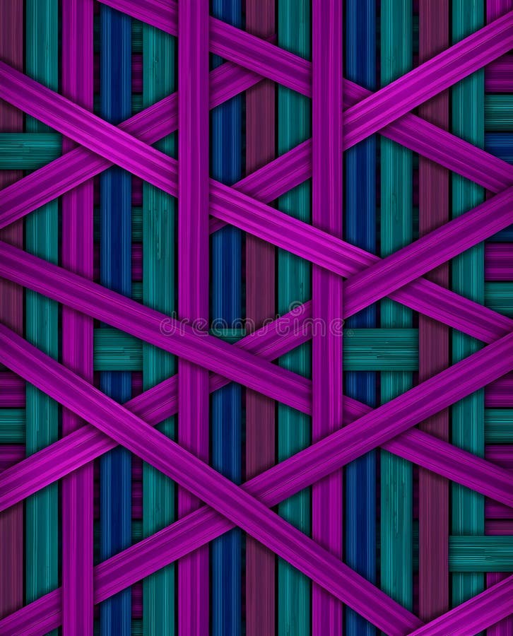 Jewel-toned Geometric Grid with Woven Texture Illusion, Seamless ...