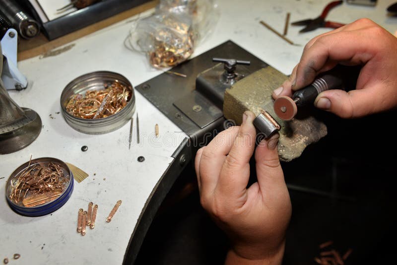 Jeweler hands at work stock image. Image of jeweller - 75150493