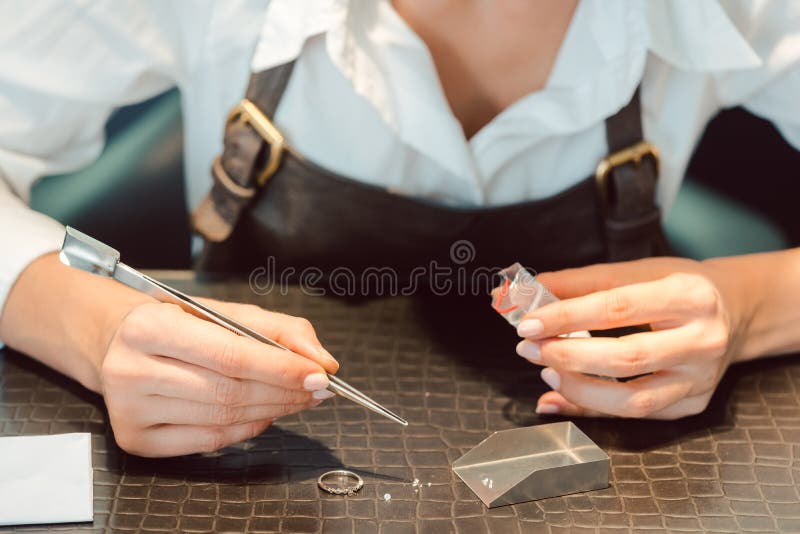 Sorting of diamonds stock photo. Image of jeweler, investment - 123661800