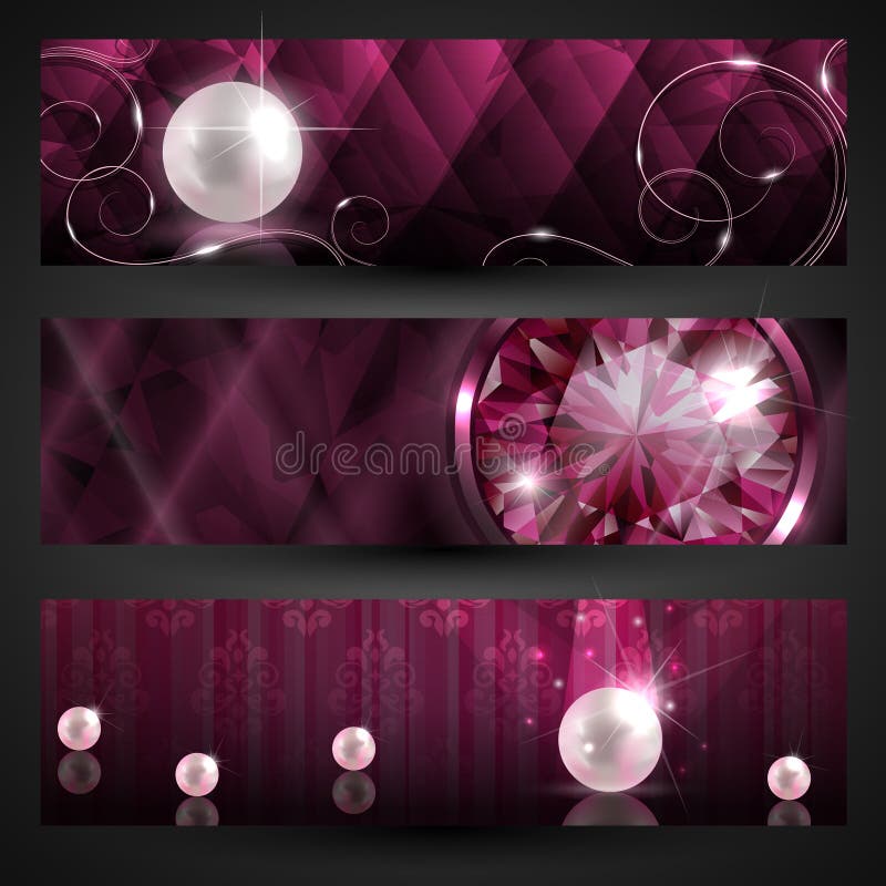 Jewellery banners set stock vector. Illustration of luxury - 26743889