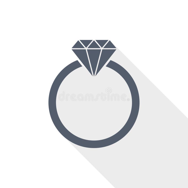 Jewellery Concept, Ring, Diamond Flat Design Vector Illustration Stock ...
