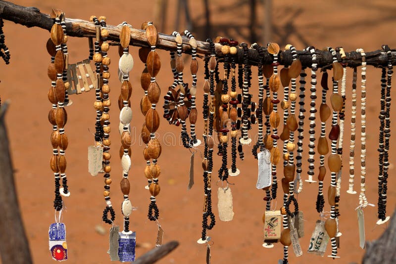 Jewellery and Handicrafts of the San in Namibia Stock Image - Image of ...