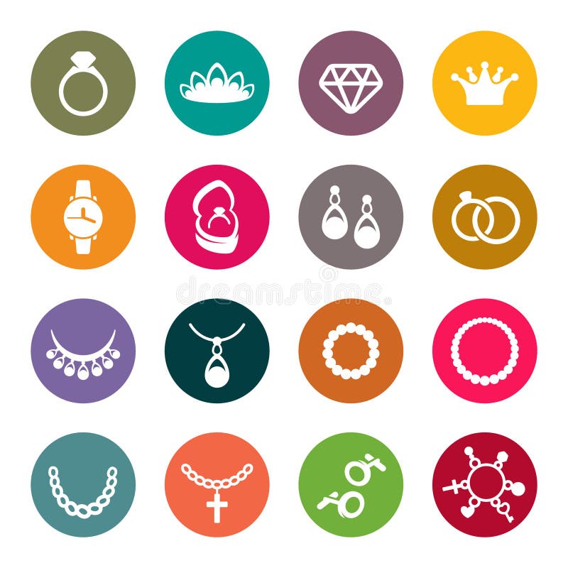 Jewellery icons stock vector. Illustration of cross, icon - 97214814