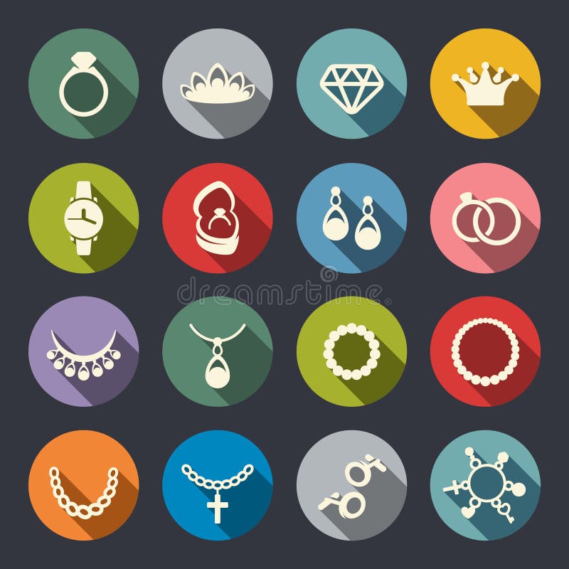 Jewellery icons stock vector. Illustration of jewel, business - 97224901