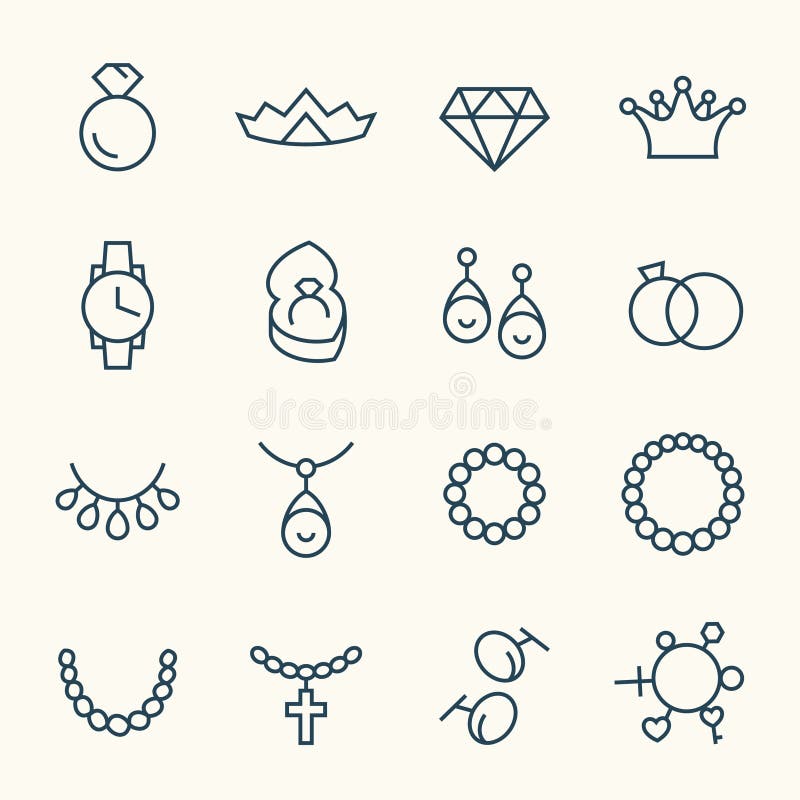 Jewellery icons stock vector. Illustration of jewel, business - 97224901