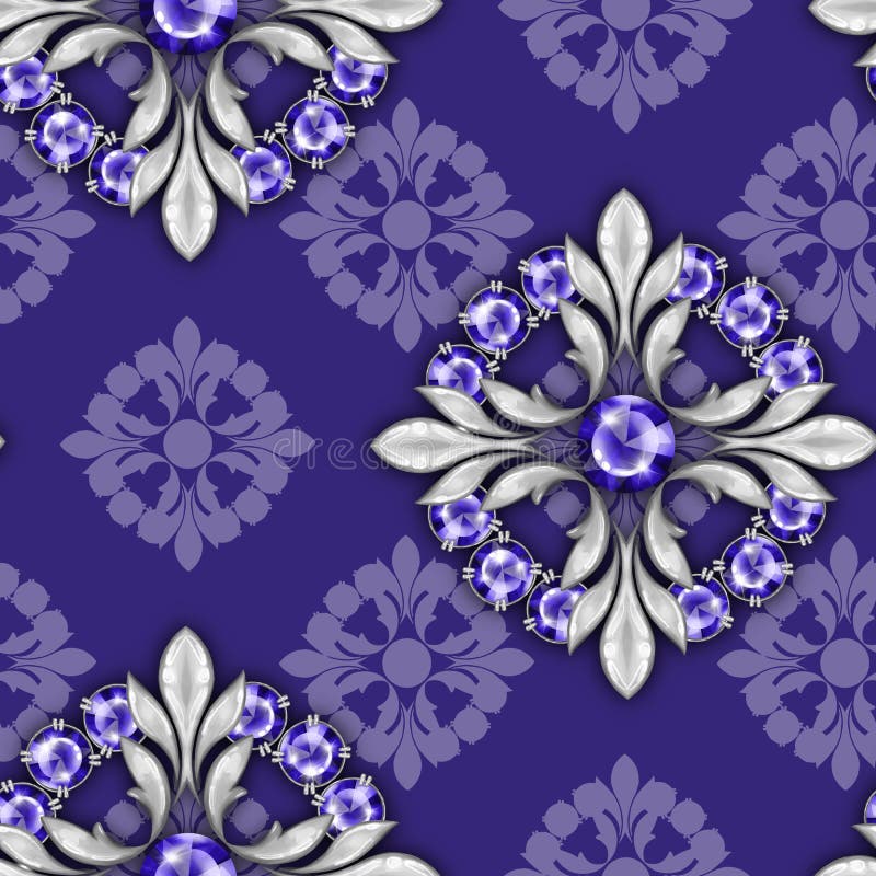 Jewelry Background. Seamless Blue Pattern with Crossed Golden Chains ...