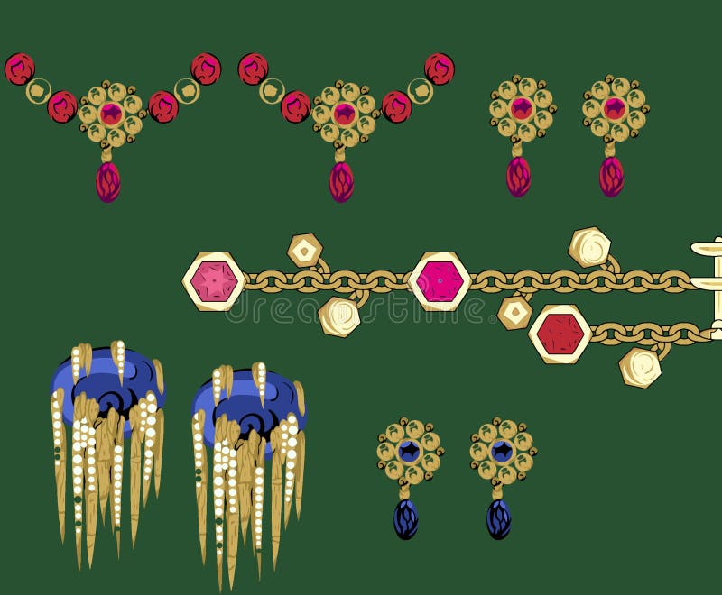 Jewelry Baroque Jewelry Motif Design Print Digital Jewelry Border ...