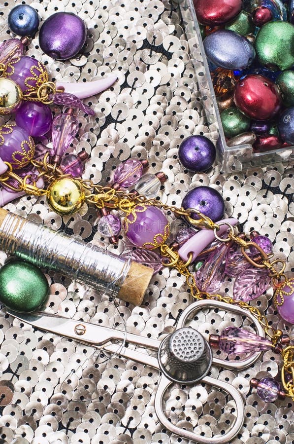 Jewelry and Beaded Handmade Stock Photo - Image of tool, small: 35634226